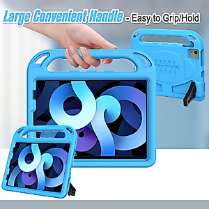 LTROP Case for iPad Air 5th/4th Generation(2022/2020), iPad Pro 11 Case 2022/2021/2020/2018, Built-in Screen Protector, Shockproof Handle Stand Kids Case for iPad Air 5/4 10.9” and iPad Pro 11”, Blue