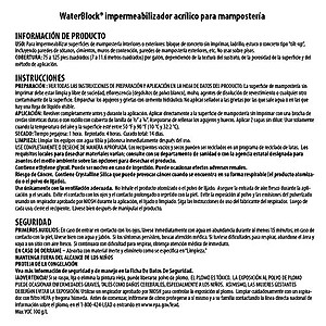 INSL-X AMW100009A-01 WaterBlock Acrylic Masonry Waterproofer Paint, 128 Fl Oz (Pack of 1), White