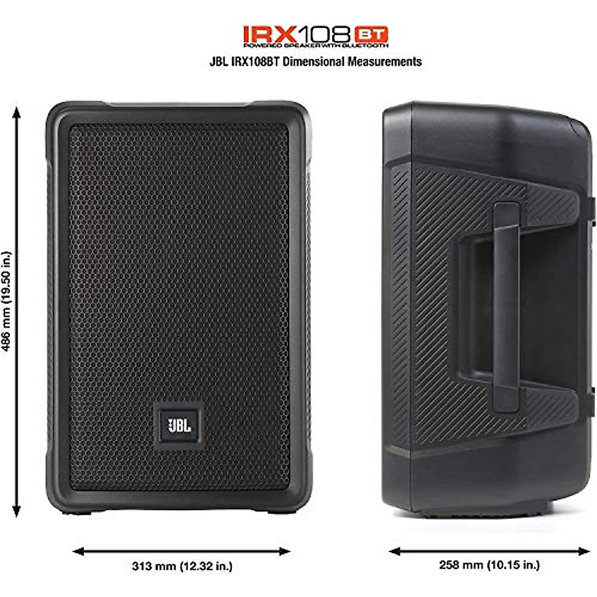 JBL Professional IRX108 Powered Portable Speaker with Bluetooth, 8-Inch, Black