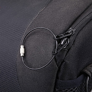 Tuanse 200 Pcs Stainless Steel Wire Keychains Cable Black Key Rings Luggage Tag Loops Key Keeper 4 mm Twist Barrel (5.91 Inch Long)