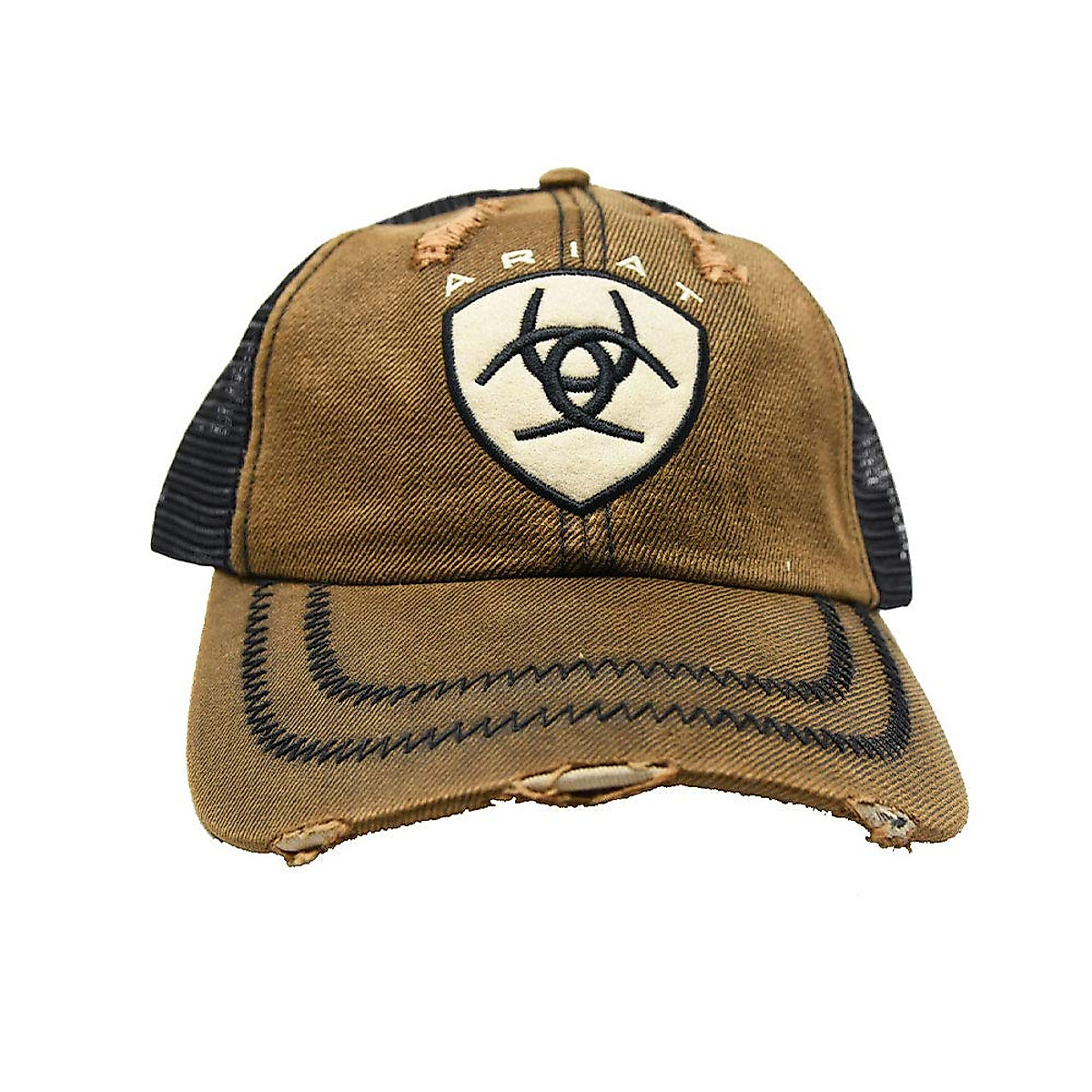 ARIAT Men's One Size Distressed Oil Mesh, Brown/Black