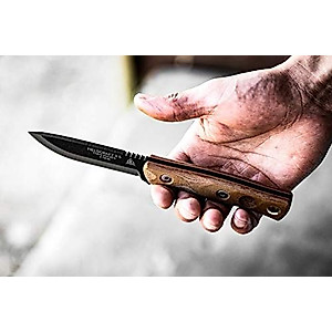 TOPS Knives Fieldcraft 3.5 Fixed Blade Knife, 3.75in, 1095 RC 56-58 Steel Blade, Tan MBROS-01