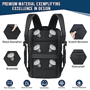 C-Kvkechos Backpack for Men Travel Backpack 17.3 inch Laptop Anti Theft Backpack Lightweight Backpack Backpack with Charger Water Resistant Black Backpacks for Work Office