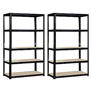 G-Rack Garage Workbench & Shelving: 90cm high x 120cm Wide x 60cm deep | Heavy Duty Racking Shelves for Storage, Blue 2 Tier (300KG Per Shelf), 600KG Capacity | for Workshop, Shed | 5 Year Warranty