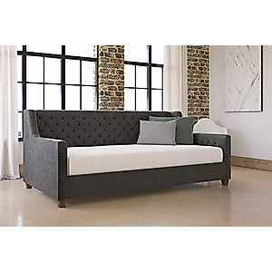 DHP Jordyn Diamond Tufted Upholstered Daybed/ Sofa Bed, Twin Size Frame, Gray Velvet