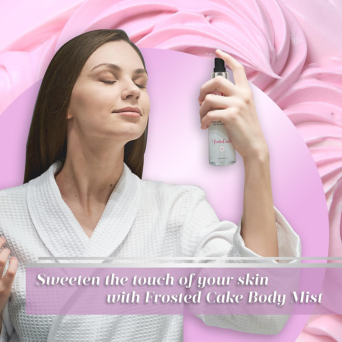 Coochy Fragrance Mist Body Spray - Organic, Boost of Scent for Skin & Hair - Infused w/Vanilla, Butter Cream & Lilac - Frosted Cake, 4floz/118ml