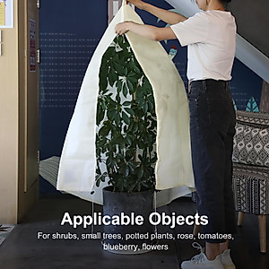 Plant Covers Freeze Protection Winter: 2.4oz 3.9 x 5.9 Ft Tree Covers Freeze Blanket Bags - Outdoor Plants Protector for Garden Shrub Rose Covering Beige