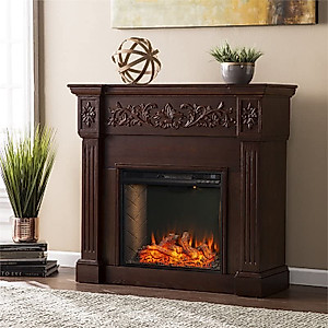 BOWERY HILL Modern Smart Electric Fireplace in Rich Espresso