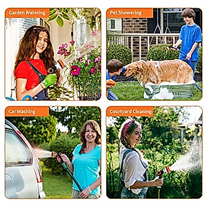Hose Nozzle Hose Sprayer Hose Spray Nozzle Thumb Control Garden Hose Nozzle Heavy Duty with 8 Patterns Water Hose Nozzle Sprayer Hose Nozzles in Lawn and Garden for Cleaning, Watering, Washing