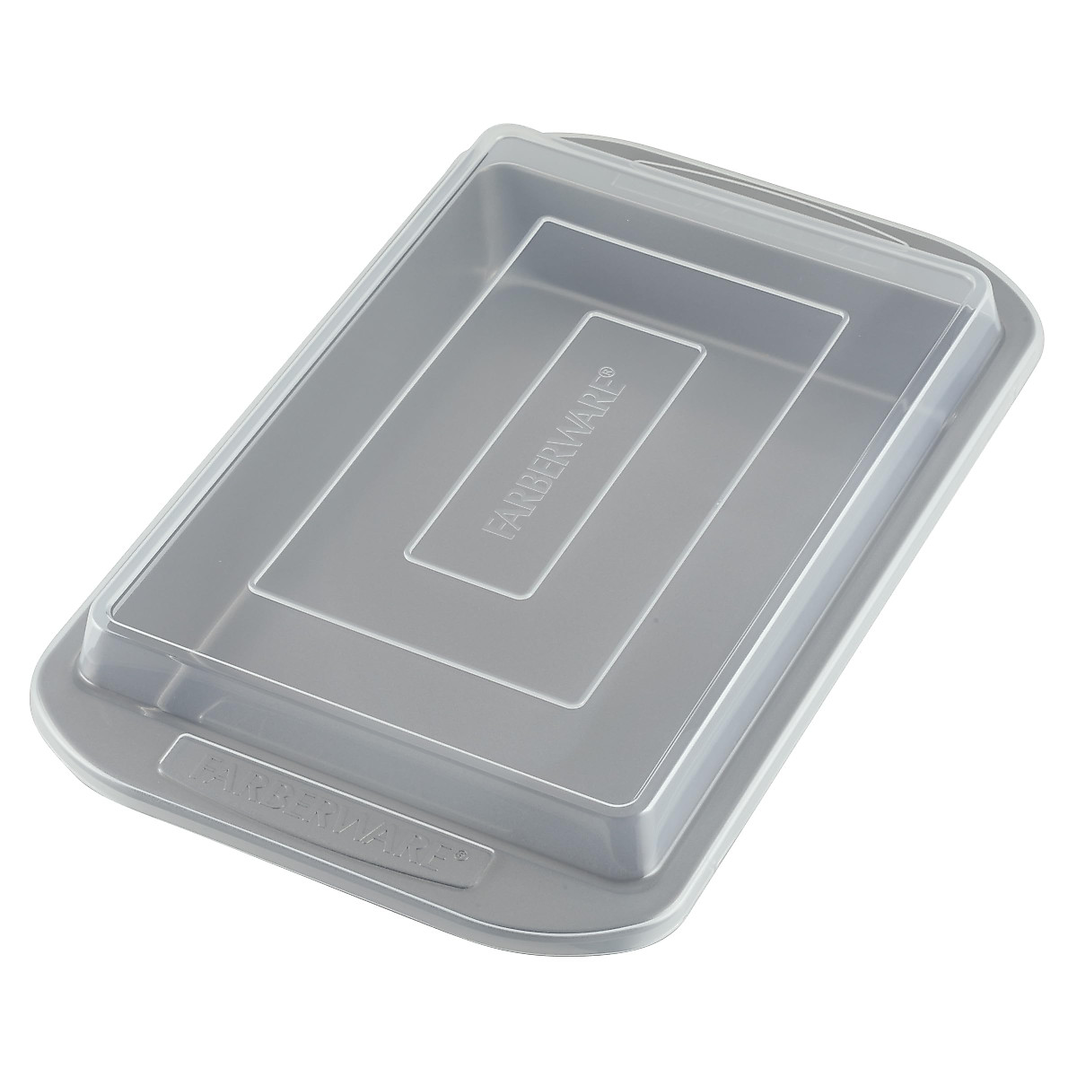Farberware Nonstick Bakeware Baking Pan With Lid / Nonstick Cake Pan With Lid, Rectangle - 9 Inch x 13 Inch, Gray