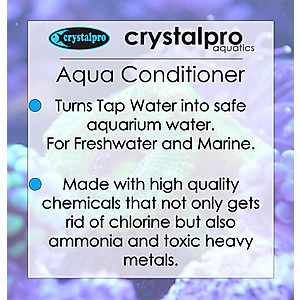 Crystalpro Aqua Conditioner 16.9 Oz - Treats 2650 Gallons Neutralizes Chlorine Ammonia In Tap Water - Additional Minerals To Reduce Stress - For All Aquariums Water Conditioner for Freshwater Aquarium