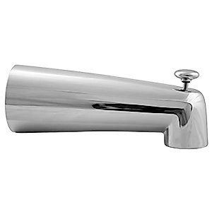 Westbrass A507D-1F-26 7" Reach Wall Mount Tub Spout with Diverter, Polished Chrome