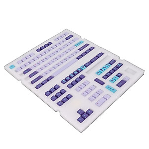 PBT Keycaps, 128 Keys English Keycap Cherry Height DIY Keycaps Fadeless Custom Keycaps for Mechanical Gaming Keyboard(Vaporwave)