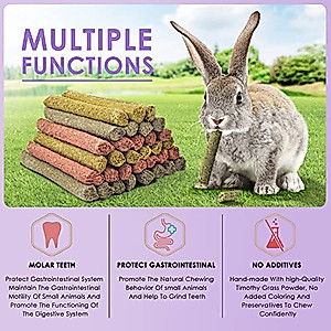 Bissap 36PCS Rabbit Chew Sticks, Mixed Natural Timothy Hay Oat Carrot Bunny Chew Toys and Treats for Rabbits Bunnies Chinchillas Guinea Pigs Hamsters and Other Small Animals Molar Snacks