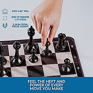 Prevision Chess - Chess Sets for Adults Unique Themed - Ecliptic Design Exotic Chess Set - 34 Weighted Chess Pieces - Roll Up Chess Boards for Adults - Travel Chess Set for Kids