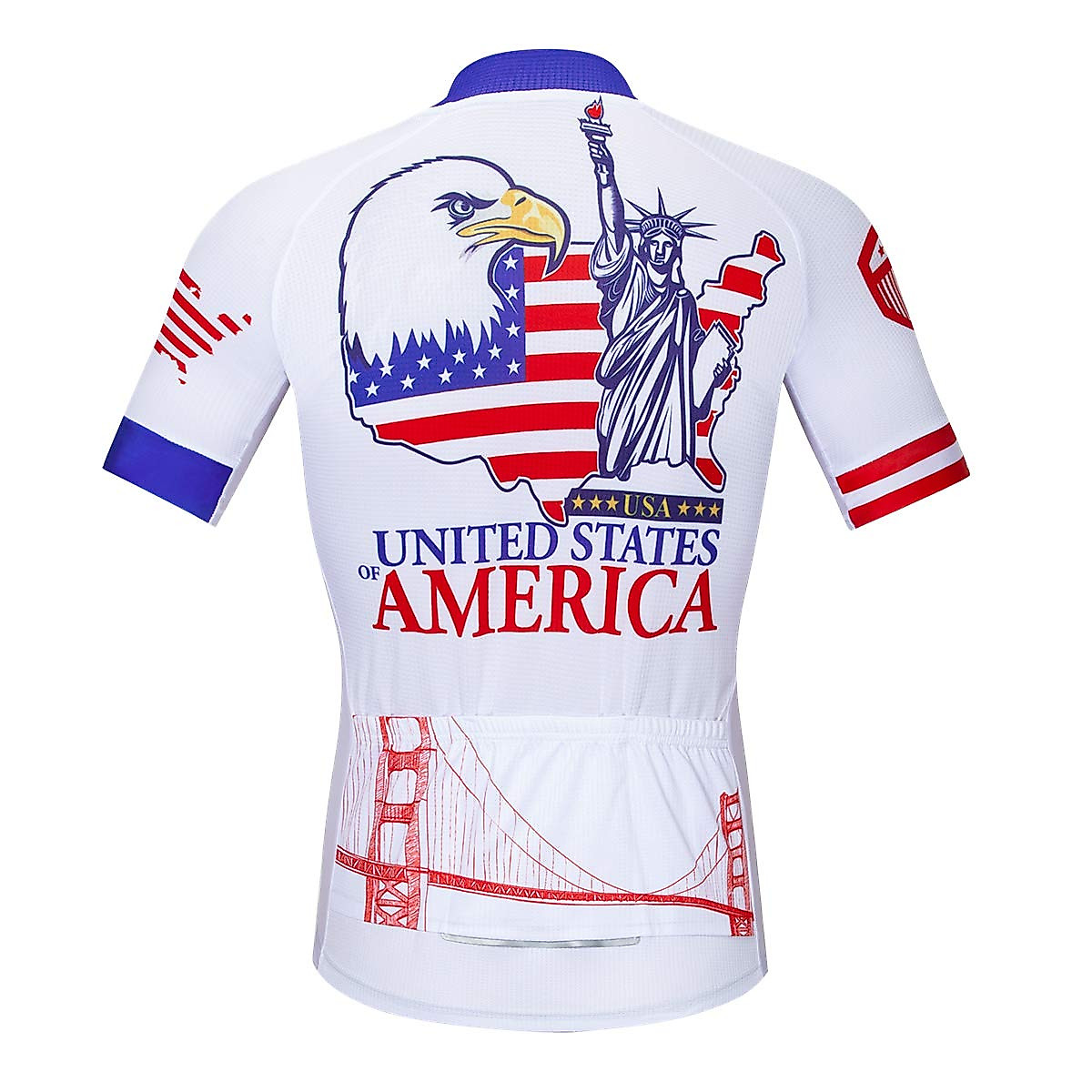 USA Cycling Jerseys Men, USA Flags Bicycle Shirts Summer Riding Tops Quick Dry Bicycle Jersey S-3XL