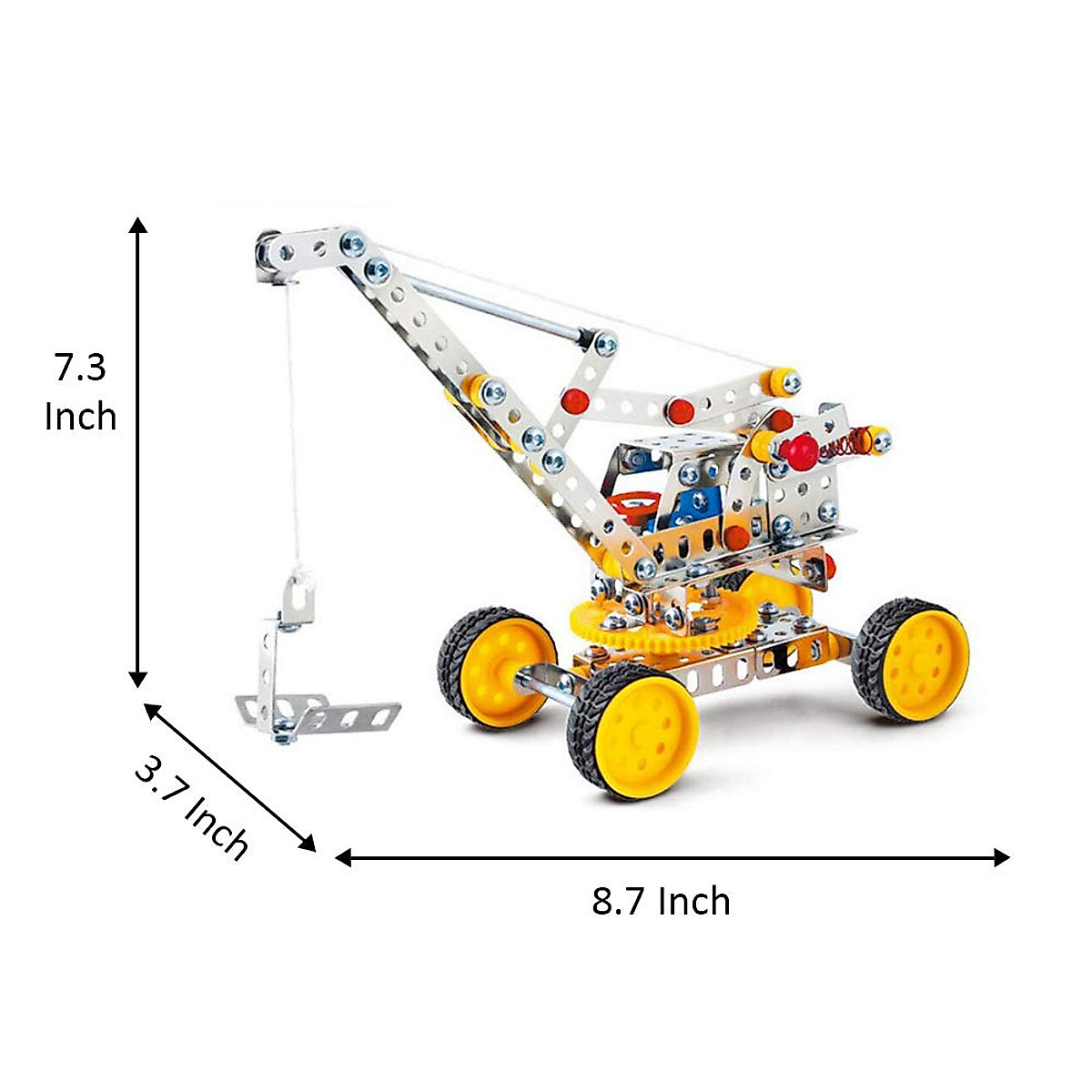 IRON COMMANDER Erector Set - Educational Building Toys for Kids Ages 8 and up w/ 235 Pieces, Building Blocks STEM Toys - Metal Crane Building Model with Metal Beams and Screws