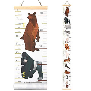 Decu Educational Height Chart Animal-Comparison Hanging Growth Chart for Kids' Bedroom Decor