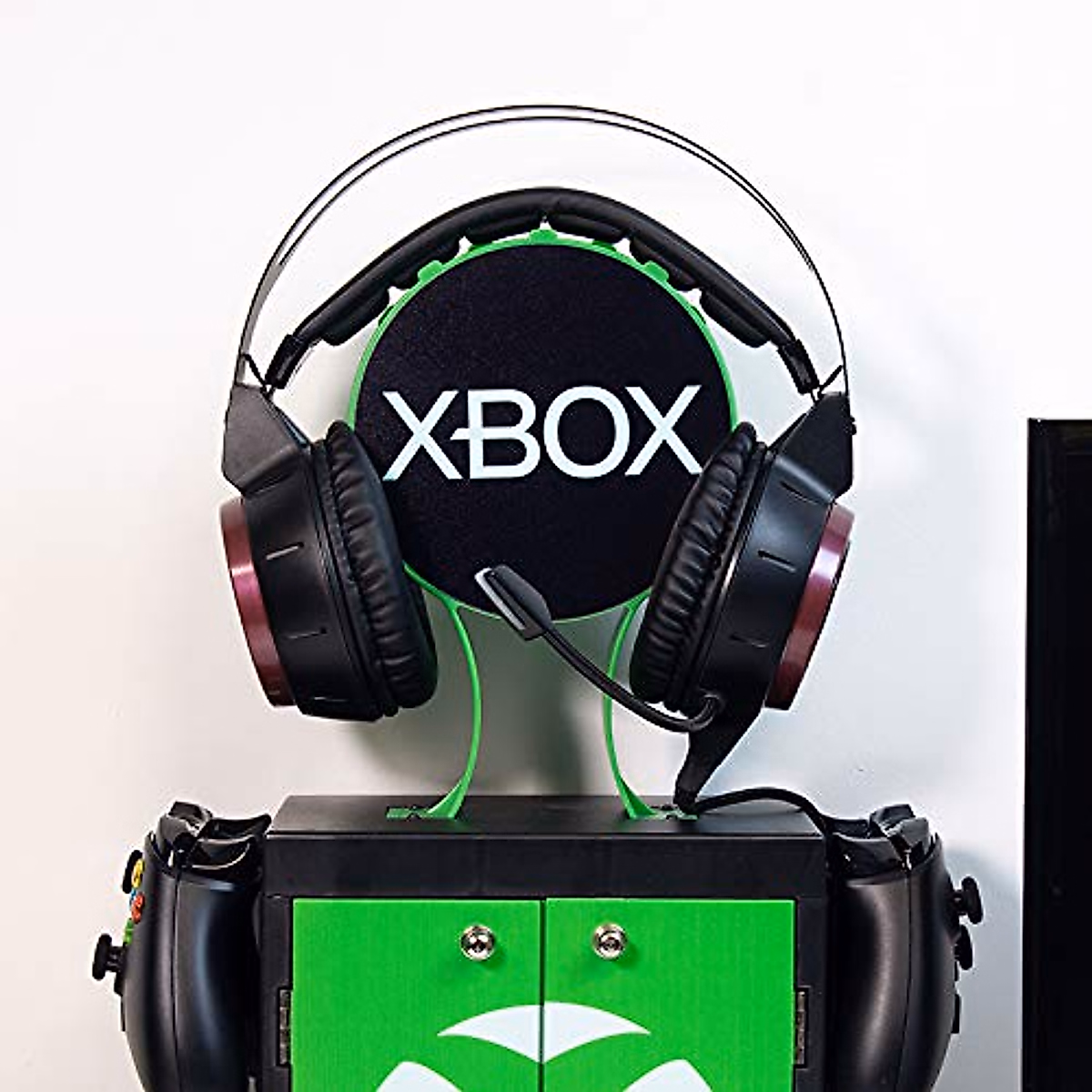 Numskull Official Xbox Series X Game Storage Locker, Headphone Stand and Controller Holder - Stores 10 Games or Blu-Ray Disc Cases, 4 Xbox Controllers