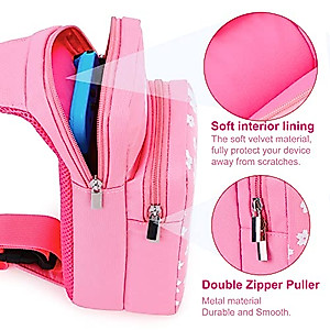 Owngen Cute Travel Bag for Nintendo Switch/ Lite / OLED, Portable Small Sling Crossbody Shoulder Carrying Storage Backpack for NS Consolo, Charging Dock, Joy-Cons, Accessories for Men, Women (Pink)