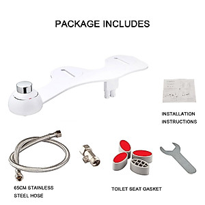 Generic Bidet Toilet Attachment Non Electric, Bidet Toilet Seat Attachment with Pressure Controls Dual Nozzles Retractable for Rear or Female Washing(Color:Rose Gold)