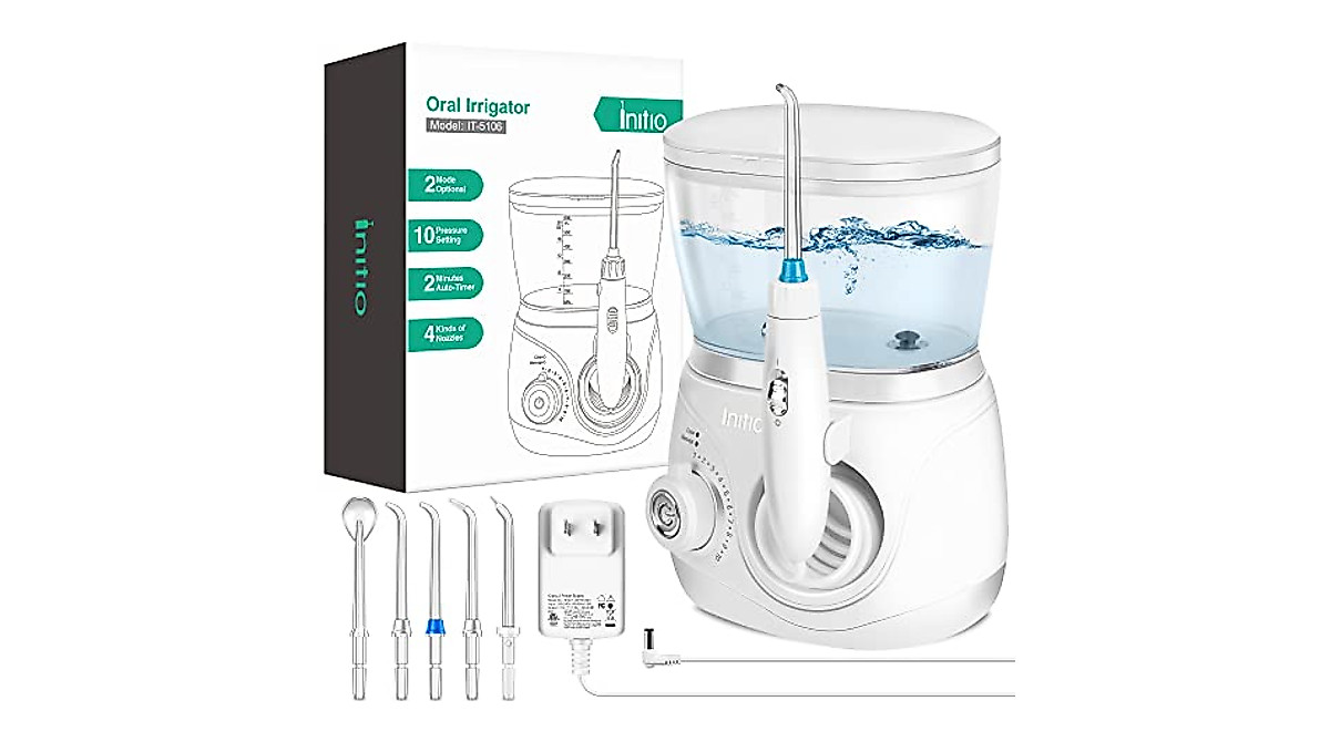 Initio Water Dental Flosser with 10 Modes & 600ML Tank - Deep Oral Clean