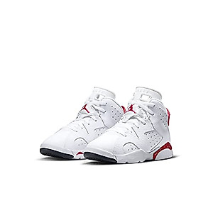 Jordan Boy's Jordan 6 Retro (Little Kid) White/University Red/Black 1 Little Kid M