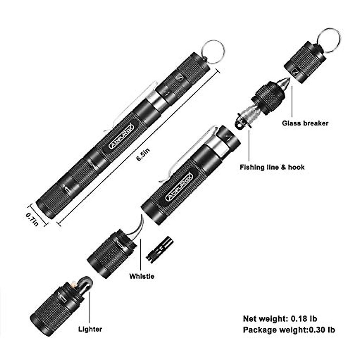 Gift for Men Women, AbeuRox Multitool Tactical Survival Gear with Lighter(No Fuel Include), Fishing Tool, Glass Breaker, Whistle, Blade, A Great EDC Kit, Camping Tool, Scouting Gear