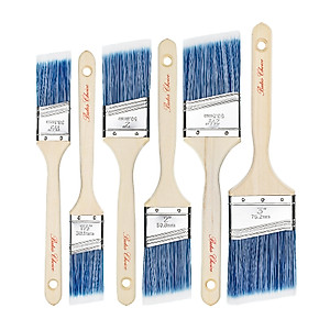 Bates- Paint Brushes, 6 Pack, 1.5", 2", 2.5", 3", Angle Brushes, Treated Wood Handle, Paint Brushes for Walls, Stain Brush, Wall Paint Brushes, Furniture Paint Brushes for Painting Walls