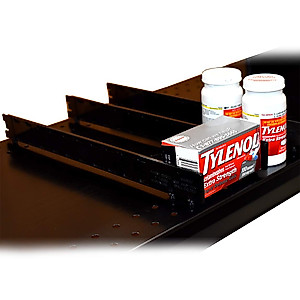 Black Extendable Adjustable Depth Gondola Shelf Dividers for Shelves 14" to 22" D, 100 Pack