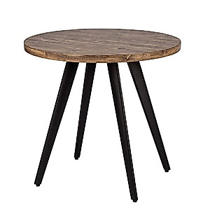 Comfy to go Round Dining Table, 31.5" Small Kitchen Table for 2-4 Person, Mid Century Modern Dining Table with 1.4" Thickness Wood Grain Tabletop for Dining, Living Room, Small Space (Rusty Brown)