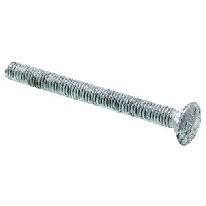 Prime-Line 9063837 Carriage Bolts, 3/8 In.-16 X 4 In., A307 Grade A Hot Dip Galvanized Steel (25 Pack)