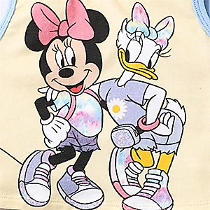 Disney Mickey and Friends Toddler Girl 2 Piece Outfits Set Sleeveless Tank Top and Shorts Set Light Blue 4-5 Years