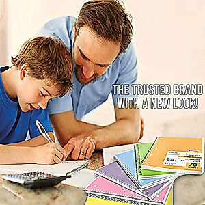 Mead Wide Ruled Spiral Notebooks, Bulk Pack of 12 Colors - 1-Subject Spiral Notebooks Wide Ruled - 70 Pages - Cute Single Subject Notebook Wide Ruled for Adult & Kids - School & Office Use.