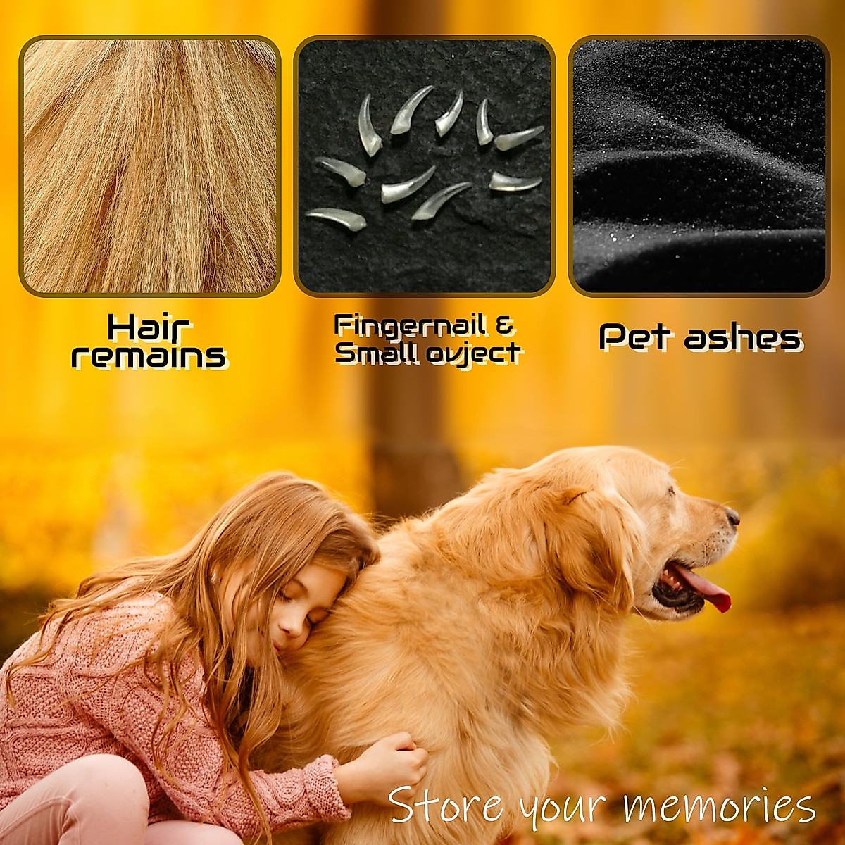 GCVOPTON 2 Pcs Pet Urns Keychain, Stainless Steel Cat Ashes Urn, Small Pet Urns for Dogs Ashes Keepsake, Pet Dog Cat Cremation Jewelry Pend Paw Print Memorial Urn with 2 Black Velvet Storage Bags