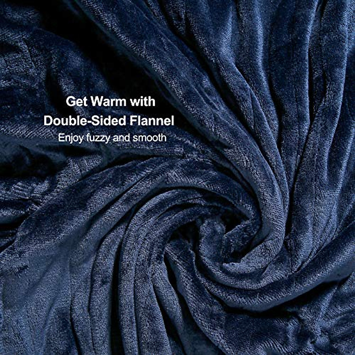 Homde Heated Electric Throw 50 Inch x 60 Inch Flannel Washable Blanket with 3-Heat Setting Auto-Off Controller for Bed or Couch (Double-Side Blue)