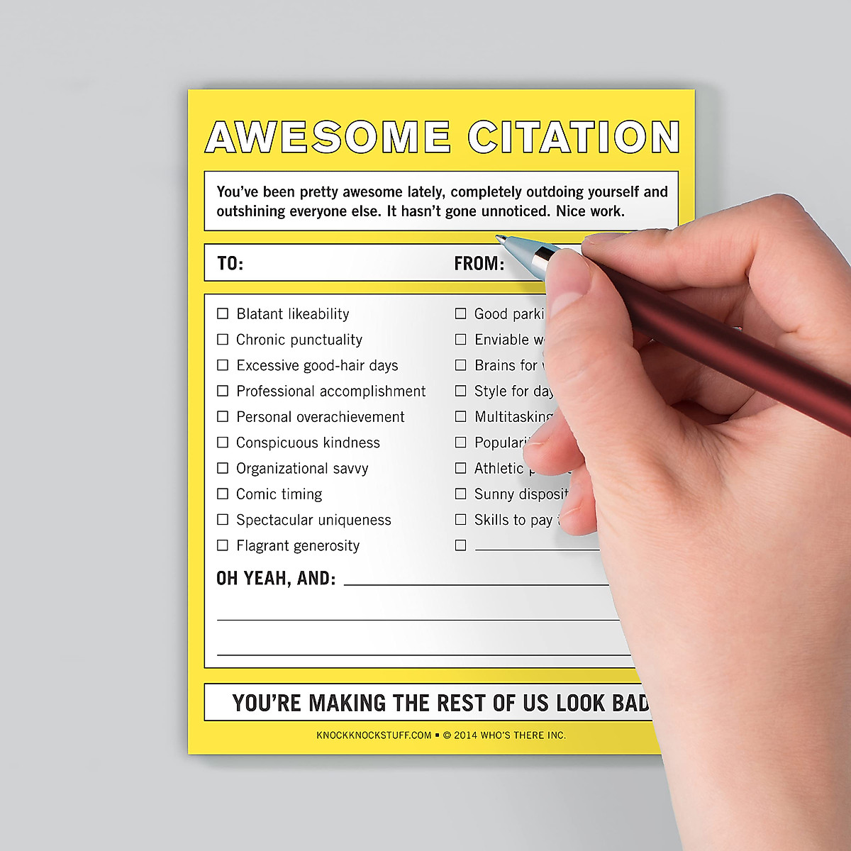 Knock Knock Awesome Citation Nifty Note Pad 4 x 5.25-inches
