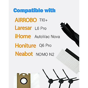 BBT BAMBOOST Mop Pad Accessories Fit for AIRROBO T10+, Laresar L6 Pro, Honiture Q6 Pro, Neabot NOMO N2 Vacuum Cleaner(4 Pack)