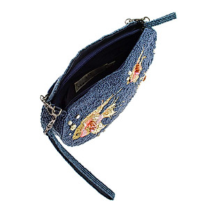 Mary Frances No Filter Goldfish Bowl Beaded Crossbody Handbag, Blue
