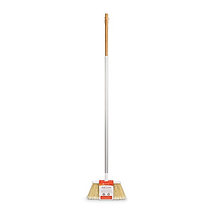 Full Circle Service Bamboo Broom, White