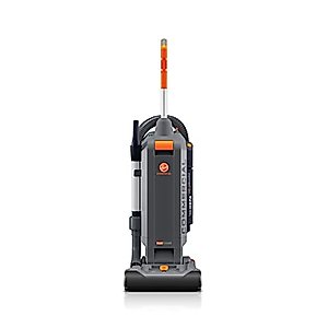Hoover Commercial HushTone 13-Inch 2-Speed Upright Vacuum Cleaner with IntelliBelt Quiet Bagged HEPA Filtered Professional Rated, 40-Foot Long Cord, CH54113, Gray/Orange
