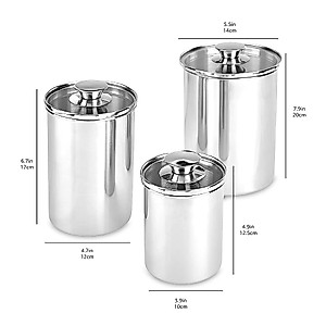 Amazon Basics 3-Piece Stainless Steel Canister Set