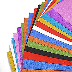 BigOtters Glitter Cardstock Paper, 20 Sheets Sparkly Paper Premium Craft Cardstock for Thanksgiving Gift Box Wrapping Birthday Party Decor Scrapbook, 10 Colors 250gsm
