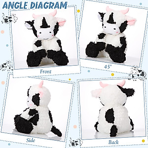 Aoriher 2 Pcs 10 Inch Cow Plush Stuffed Animal Toy Cute Soft Cow Plush Toy White and Black Cow Plush Great Birthday Gift for Boys Girls Birthday Party Office Home Decor