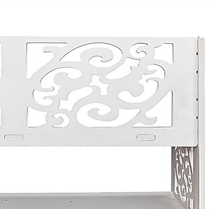 LeeMas White Wood Plastic Shoe Cabinet Carved Shoe Rack White Chic Hollow Shoe Tower Baroque Free Standing Shoes Storage Organizer Closet Shelves Holder Container (24.41 x 9.45 x 31.5), 5 Tiers