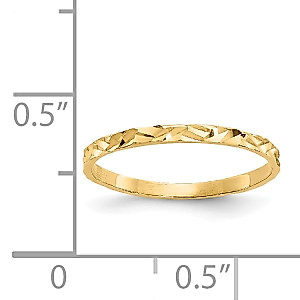 IceCarats 14K Yellow Gold Zig Zag Band Ring Size 3