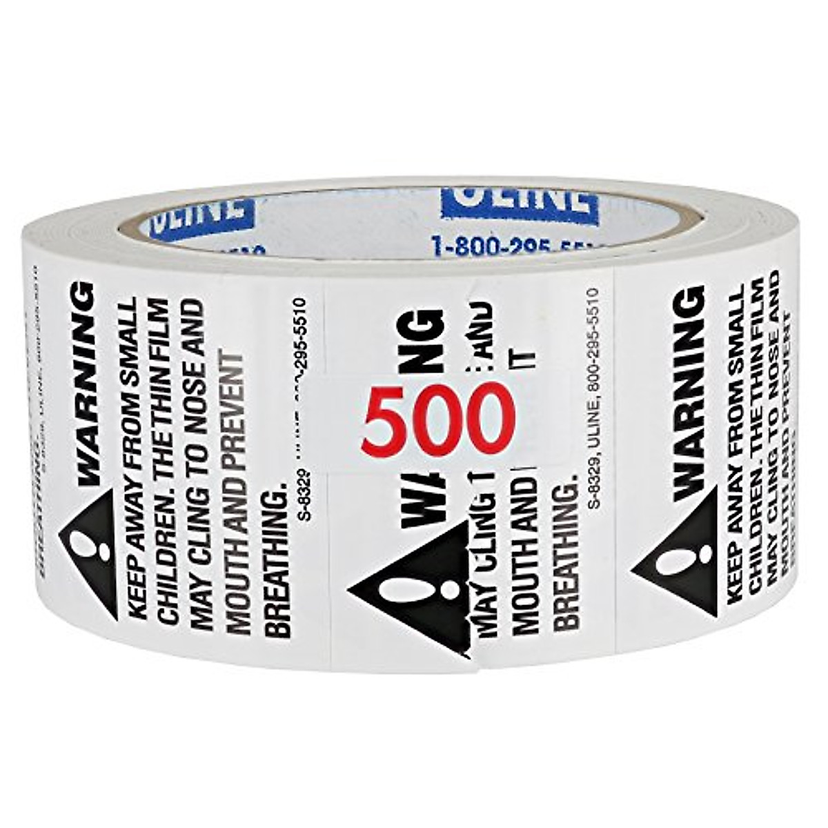 ULINE S-8329 500-Count 2x2-inch Bulk Packaged Suffocation Warning Labels for Child Safety