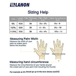 LANON Rubber Chemical Resistant Gloves, Reusable Heavy-duty Safety Work Gloves, Acid & Alkali Protection, Non-Slip, Large