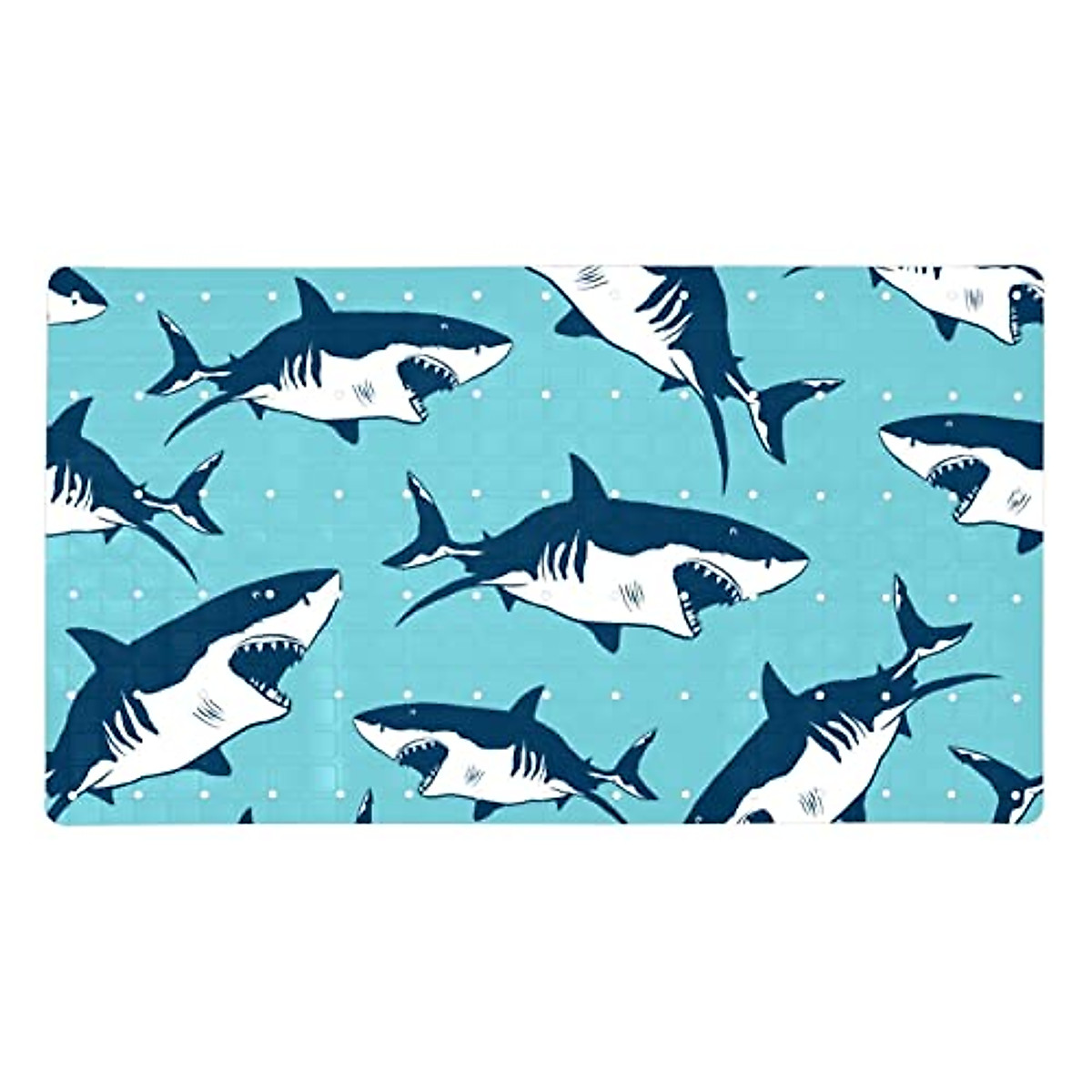 bm21S1HGJ Cartoon Shark Kids Bath Mats for Tub, Non-Slip Bathtub Mat, Shower Mat for Baby Toddler Children, Machine Washable Bathroom Mat- 15.7 x 27.9 in