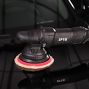 Wool Polishing Pads, SPTA 2Pcs 5 Inch (125mm) Wool Cutting Pad, Yellow Wool Buffing and Polishing Pad Set, Wool Buffing Wheel for Medium Cut for 5Inch Car Polisher Polishing, Buffing and Cutting